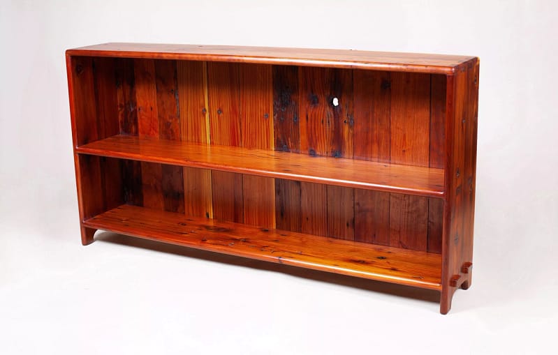 Solid Reclaimed Redwood Bookcase 1 – Marc Springer Furniture Maker